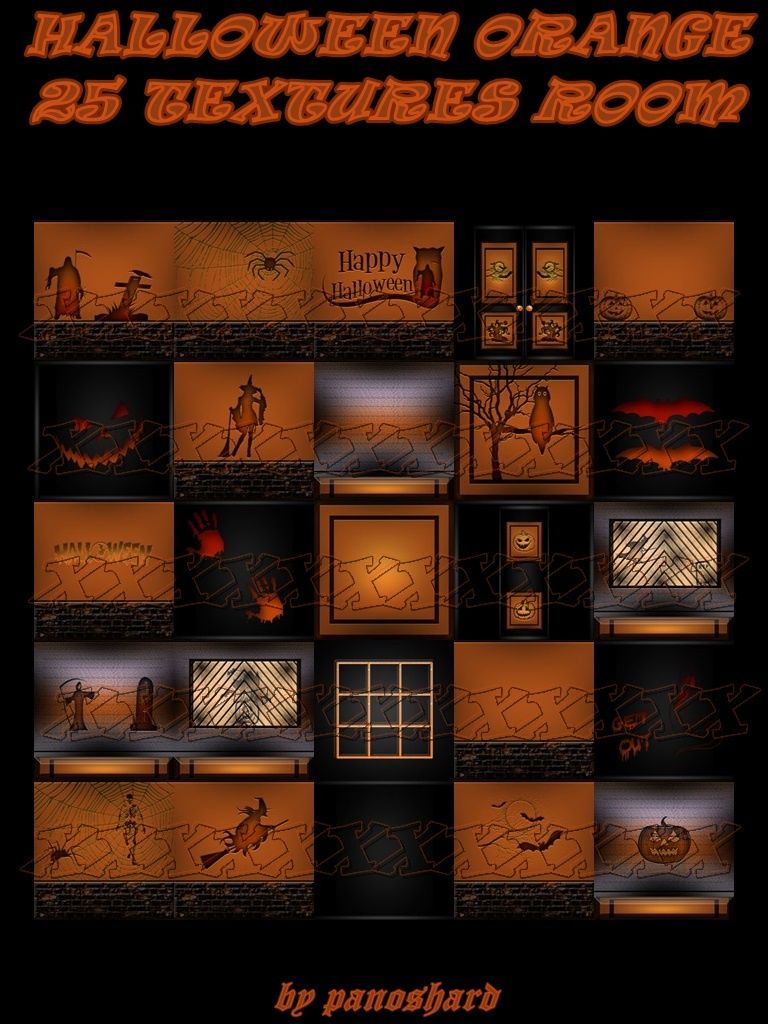HALLOWEEN ORANGE 25 TEXTURES FOR IMVU