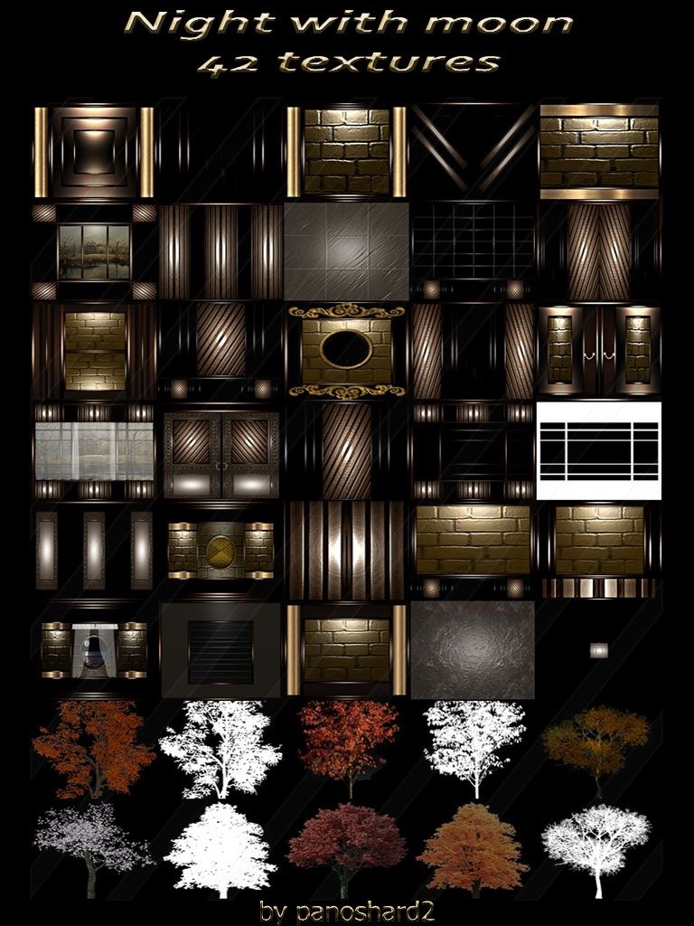 Night with moon 42 textures for imvu rooms