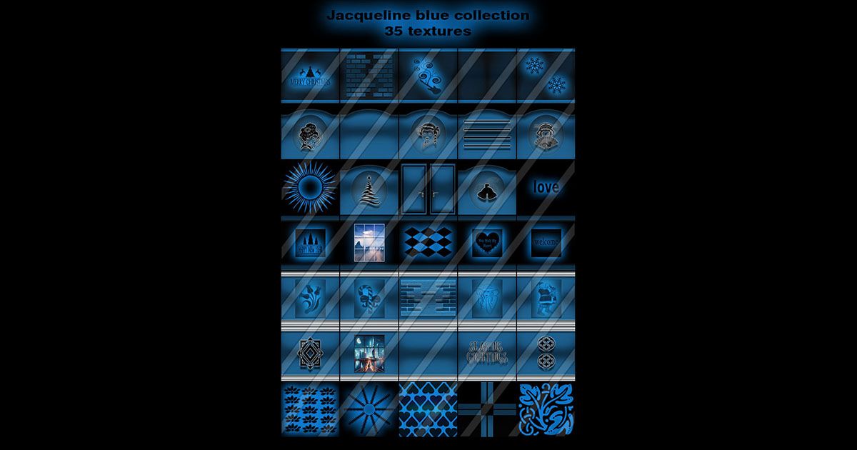 Jacqueline blue collection 35 textures for imvu creators