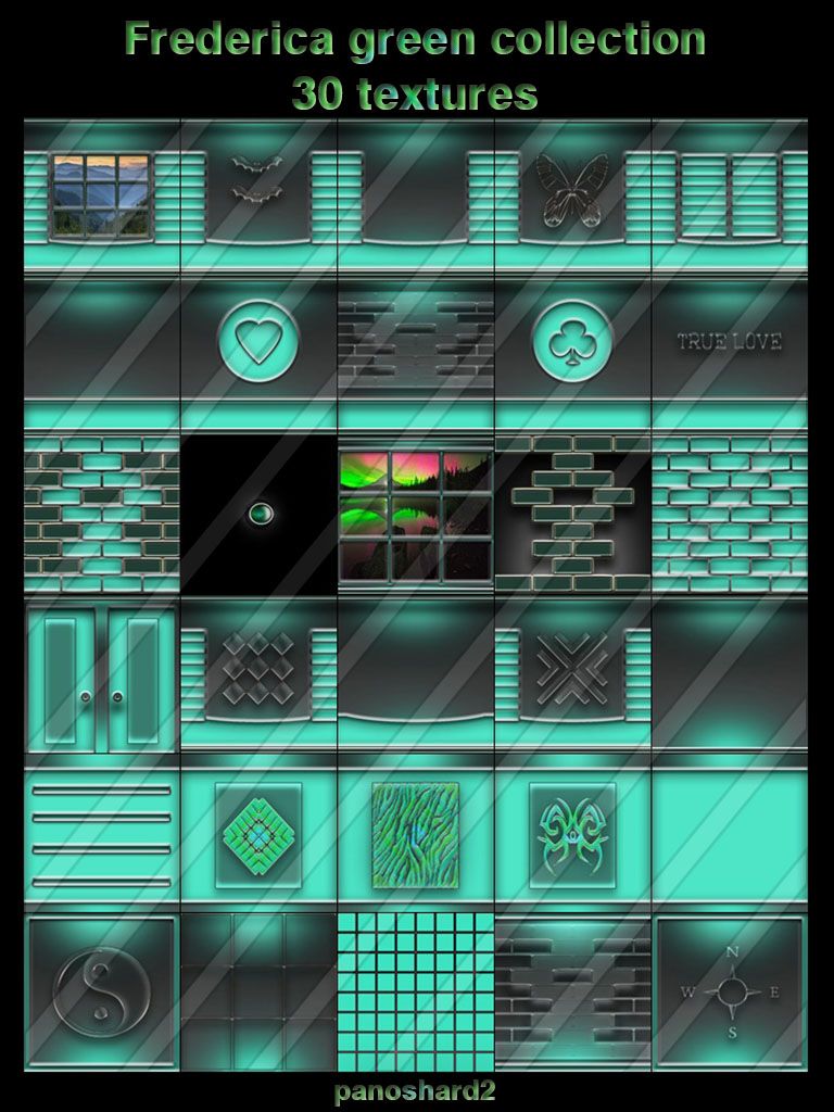 Frederica green collection 30 textures for imvu