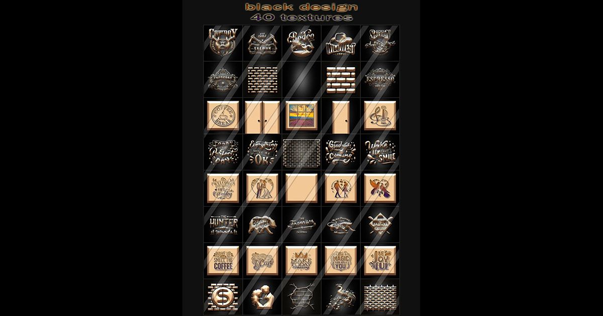black design 40 textures for imvu creators