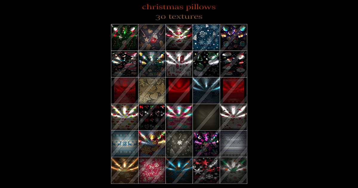 christmas pillows 30 textures new pack for imvu creators