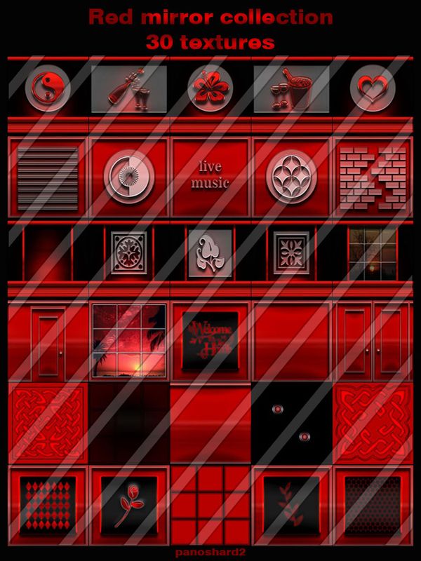 Red mirror collection 30 textures for imvu
