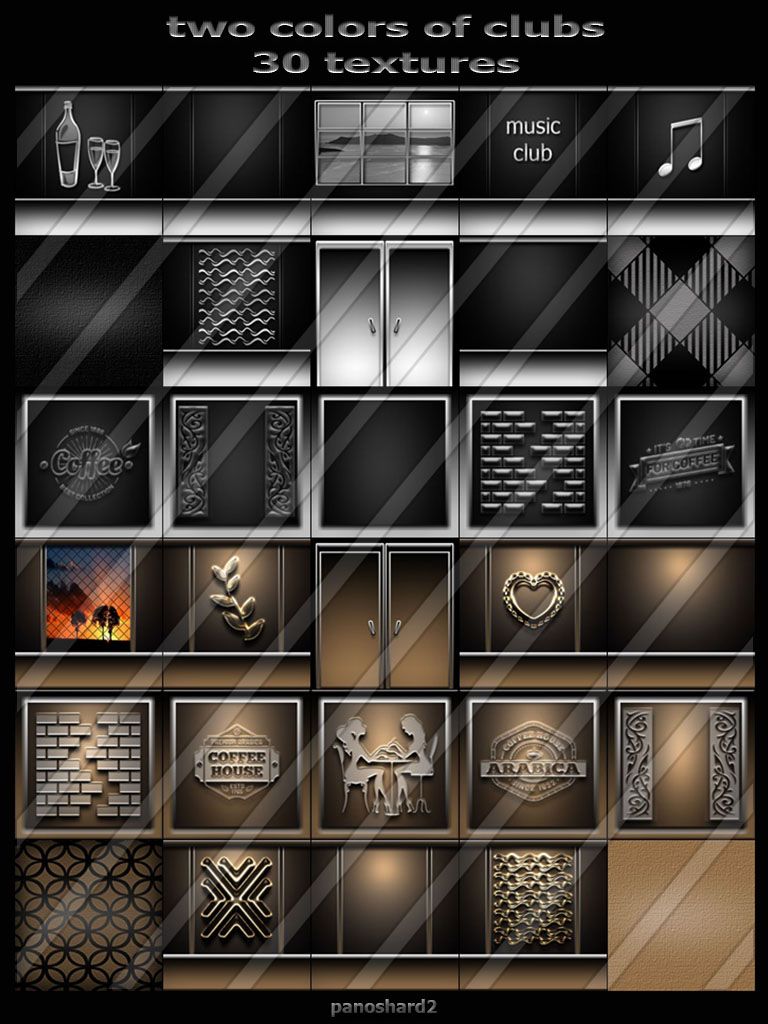two colors of clubs 30 textures for imvu