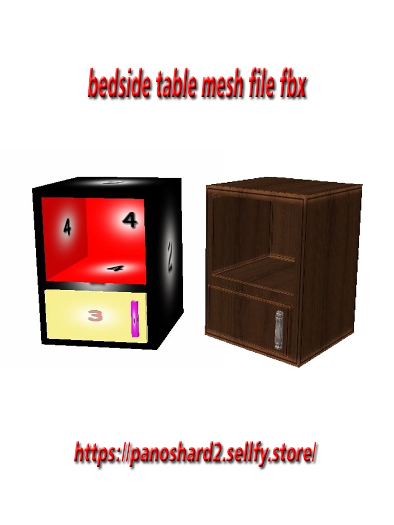 bedside table mesh file fbx for imvu creator