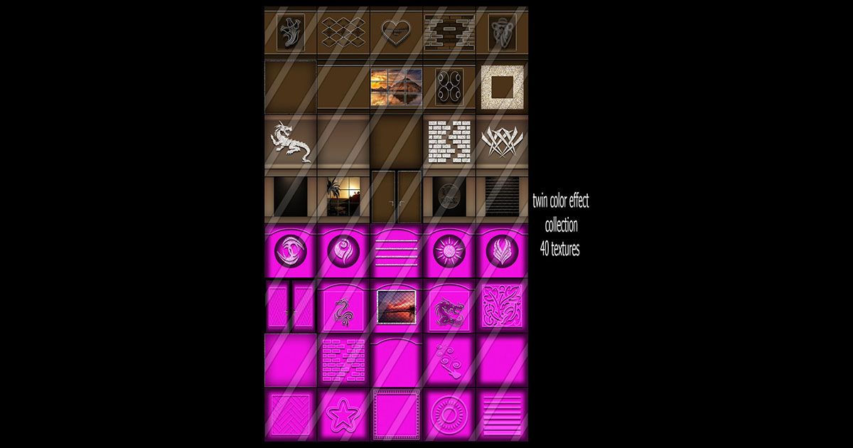 twin color effect collection 40 textures for imvu creators