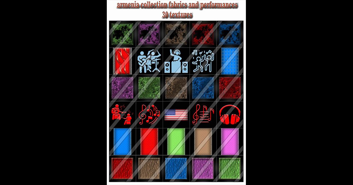 armenia collection fabrics and performances 30 textures for imvu