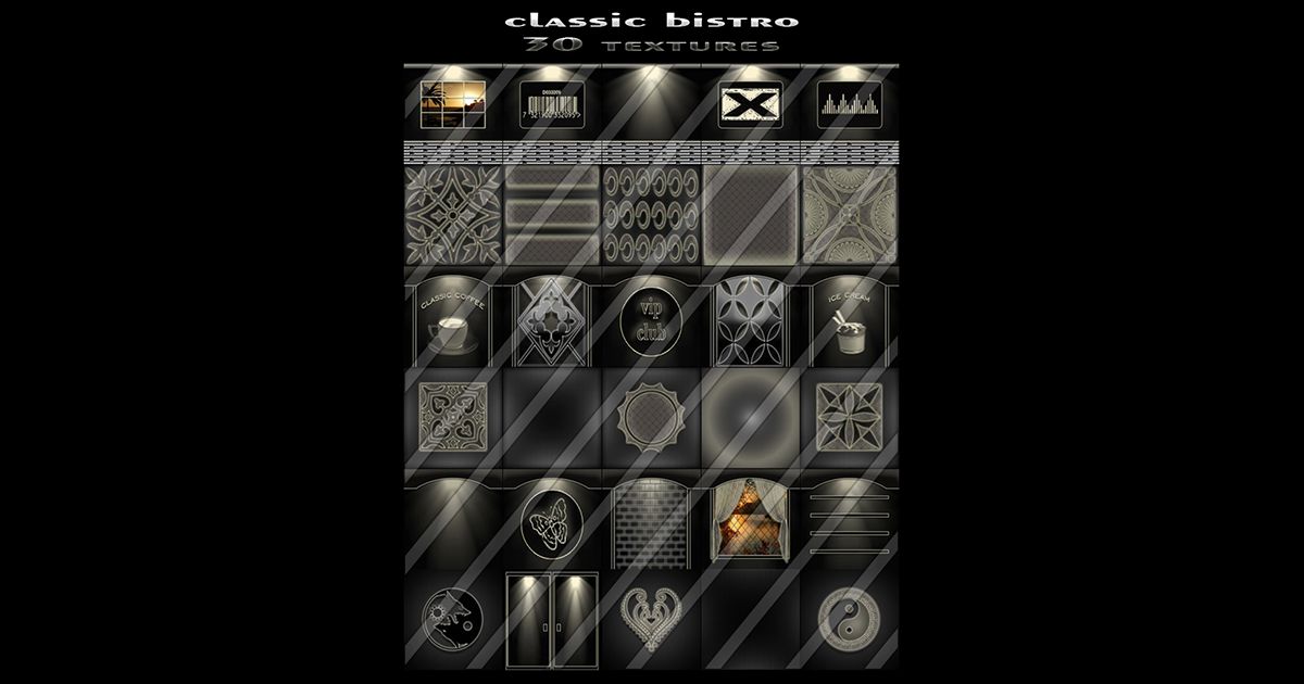 classic bistro 30 textures new pack for imvu creators