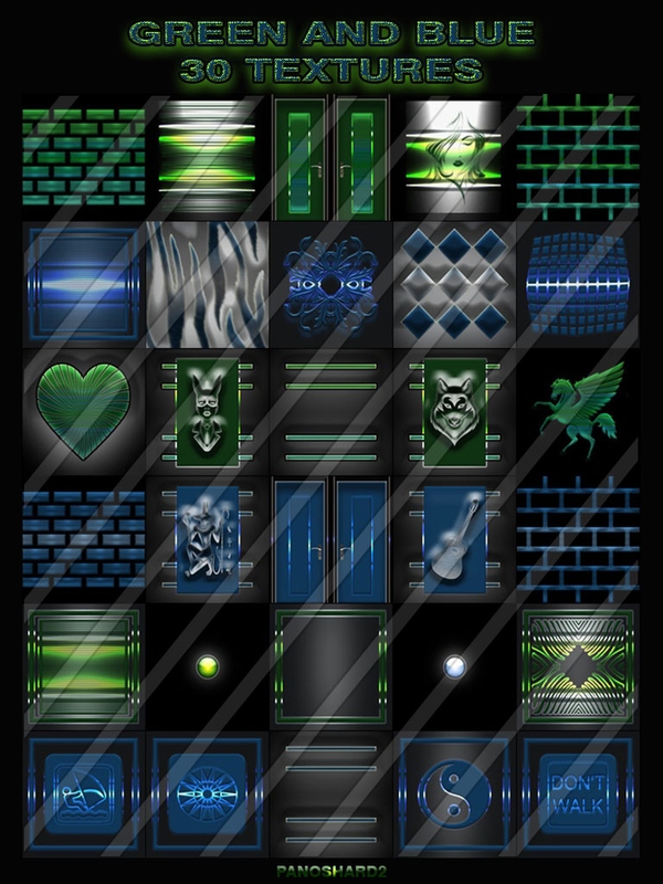 GREEN AND BLUE 30 TEXTURES FOR IMVU ROOMS AND CLUB