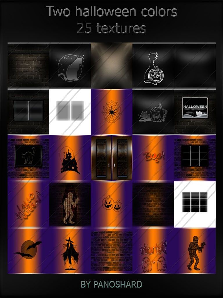 Two halloween colors 25 textures for imvu