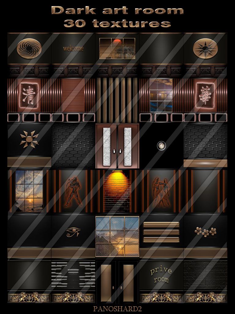 Dark art room 30 textures for imvu
