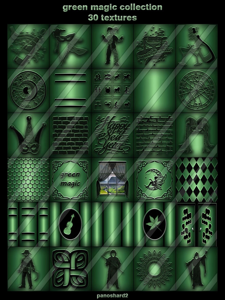 green magic collection 30 textures for imvu new pack