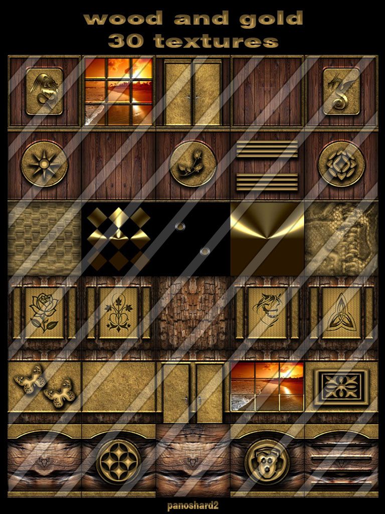 Wood and gold 30 textures for imvu