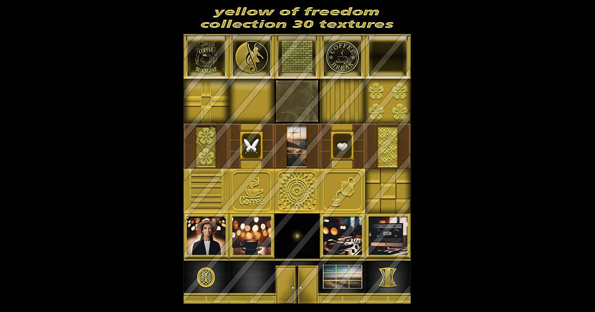 yellow of freedom collection 30 textures for imvu