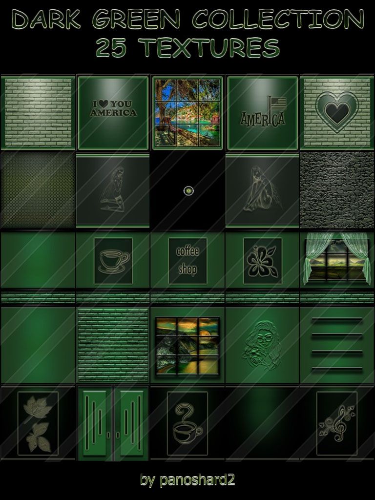 DARK GREEN COLLECTION 25 TEXTURES FOR IMVU