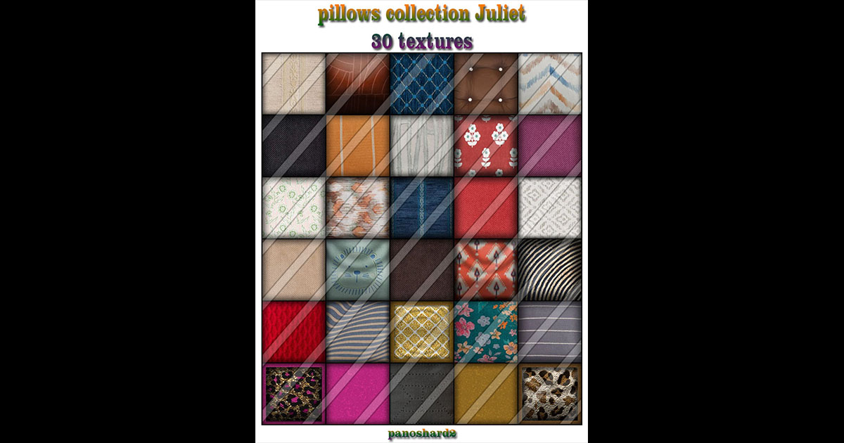 pillows collection Juliet 30 textures for imvu creators