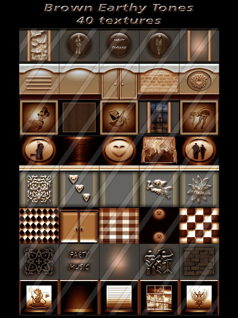 Brown Earthy Tones 40 textures for imvu new pack