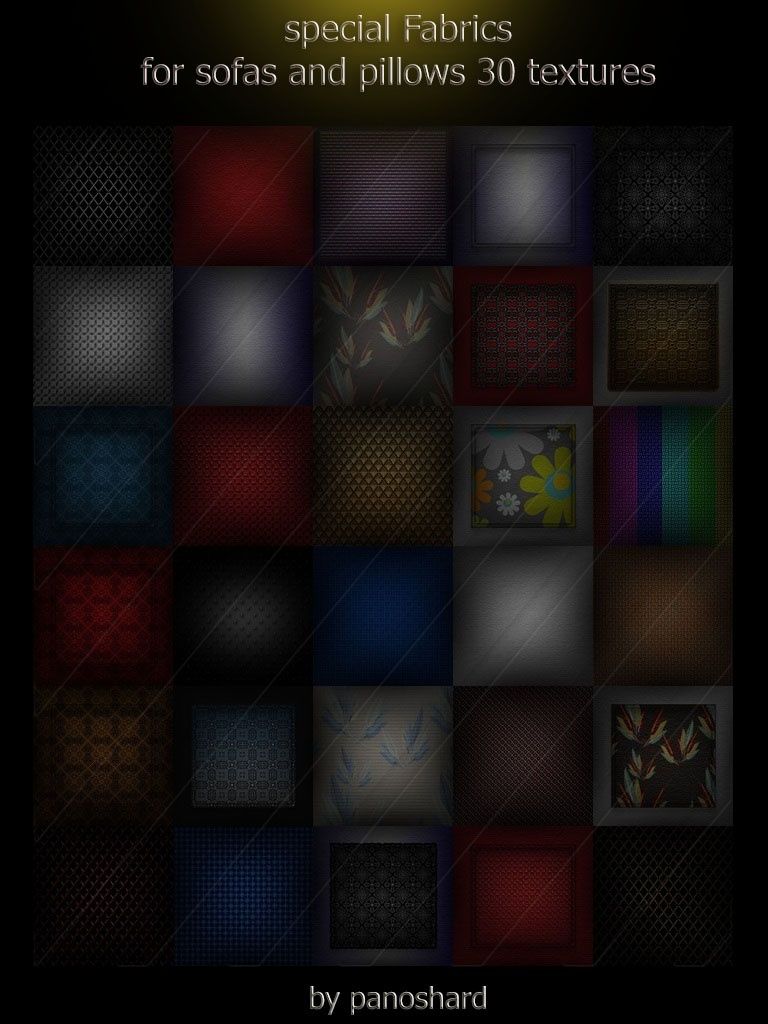 special Fabrics for sofas and pillows 30 textures for imvu