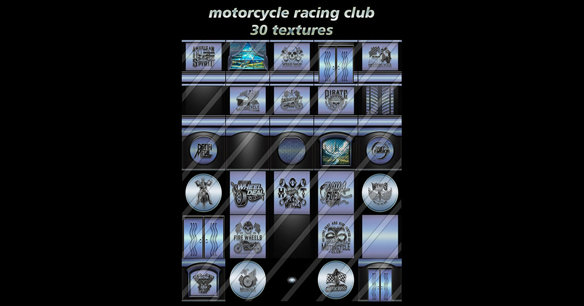 motorcycle racing club 30 textures new pack for imvu