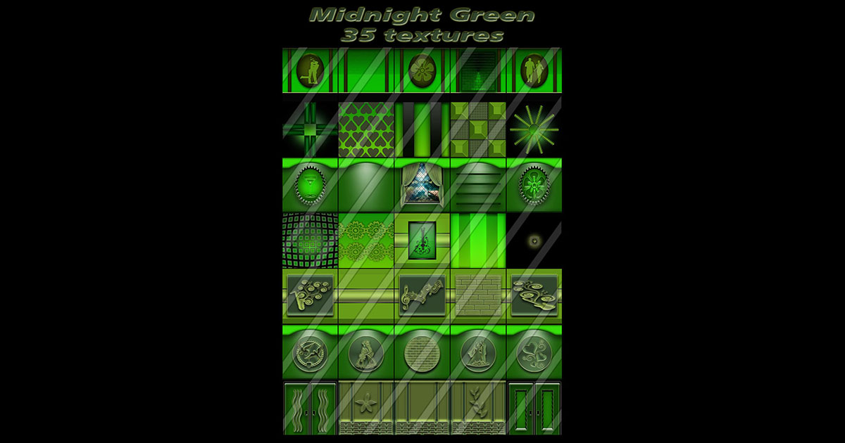 Midnight Green 35 textures for imvu