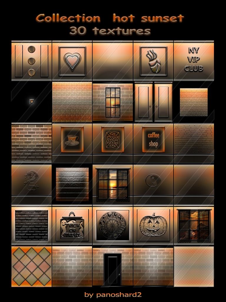 Collection hot sunset 30 textures for imvu