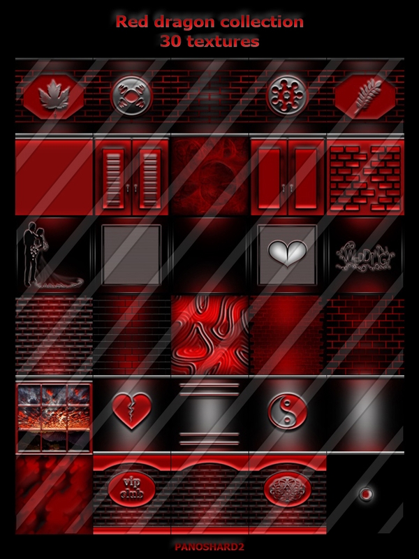 Red dragon collection 30 textures for imvu