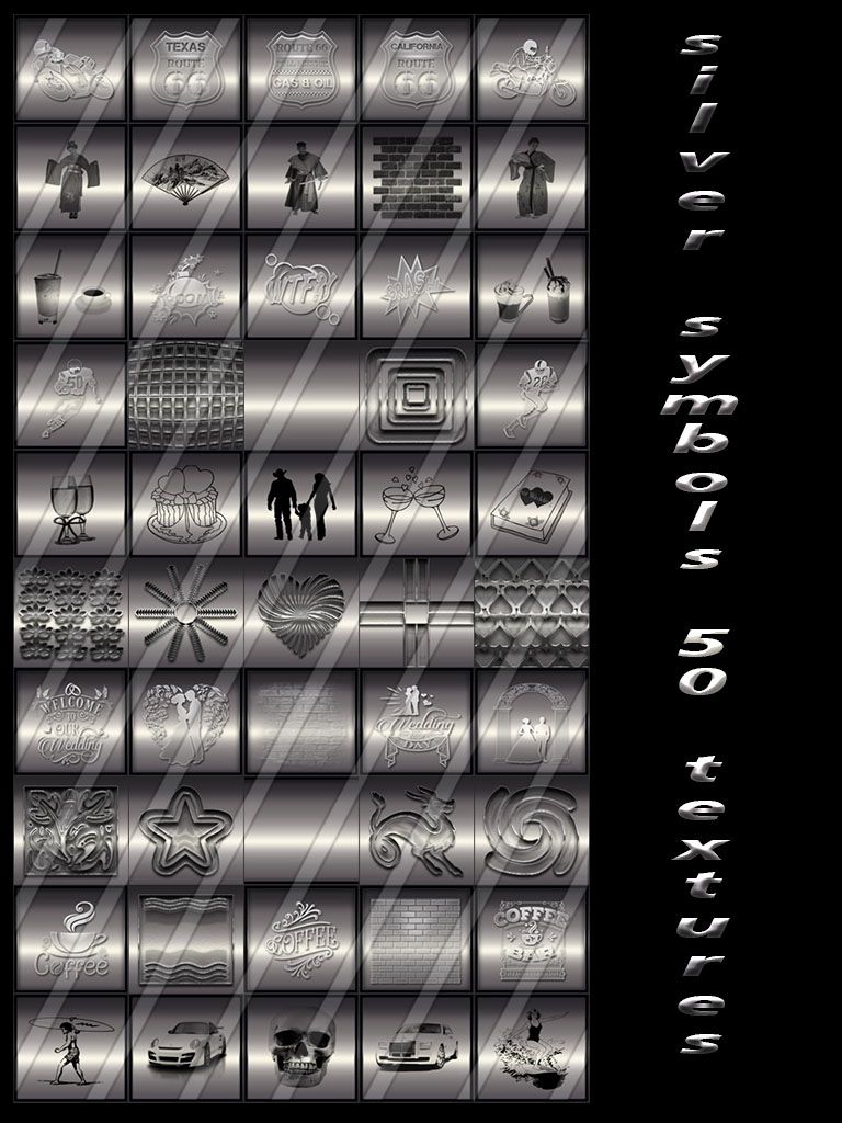 silver symbols 50 textures for imvu creators