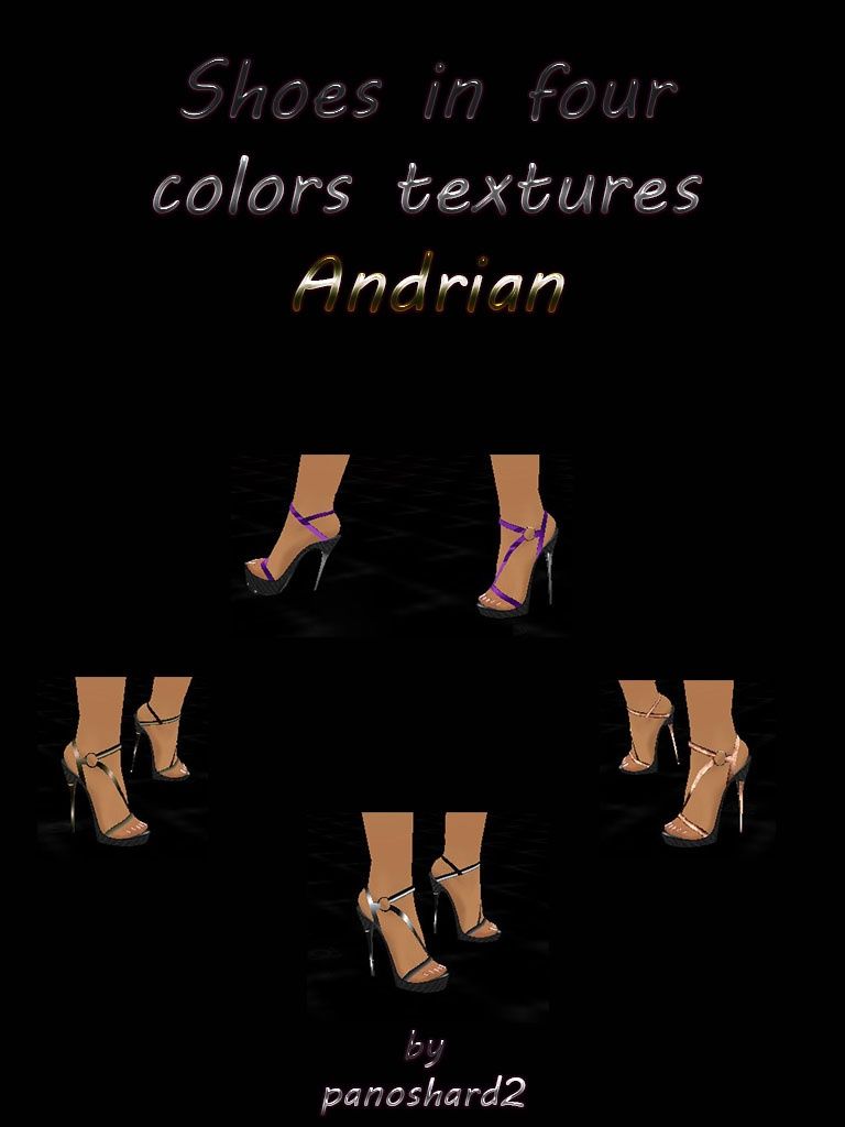 Shoes in four colors textures Andrian for imvu