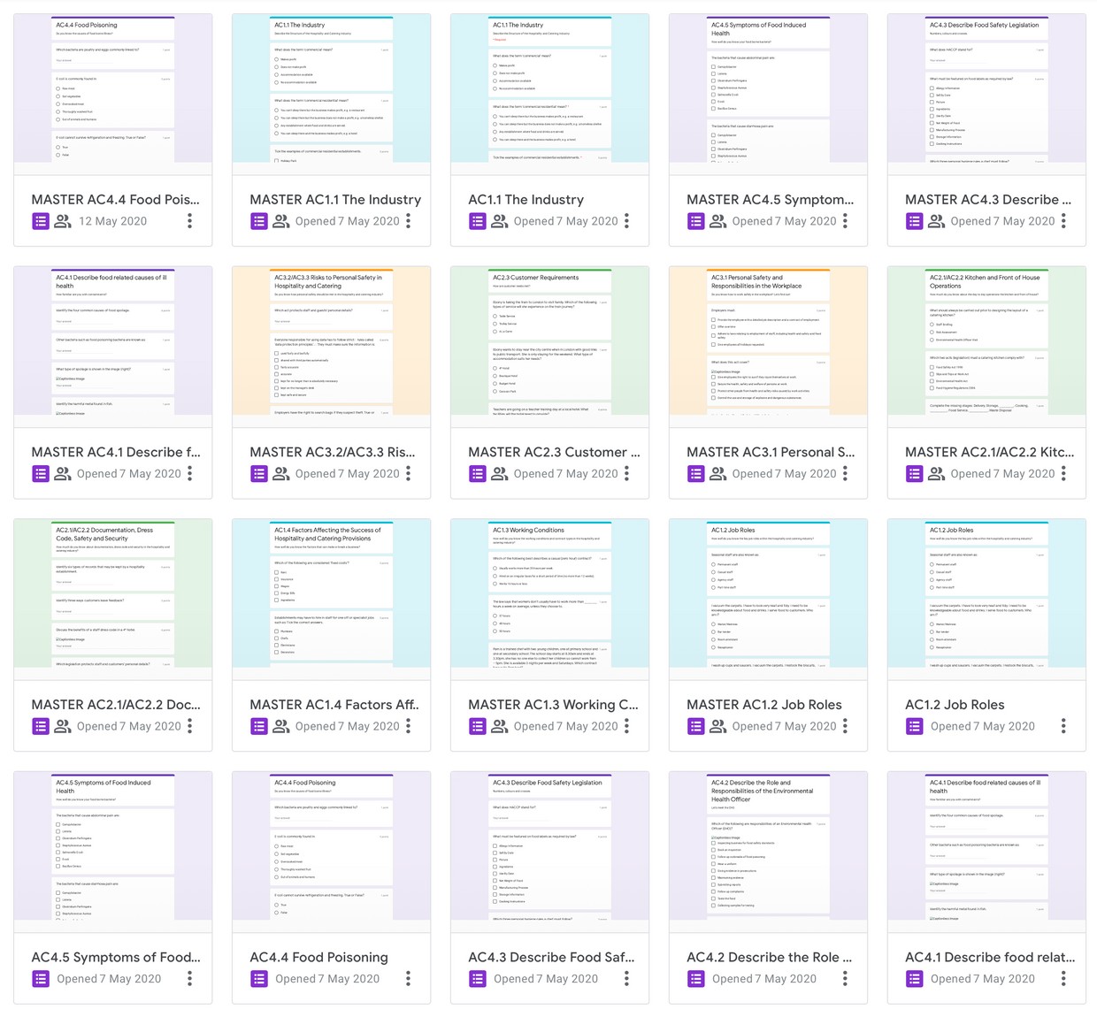 Google Forms Revision Quizzes