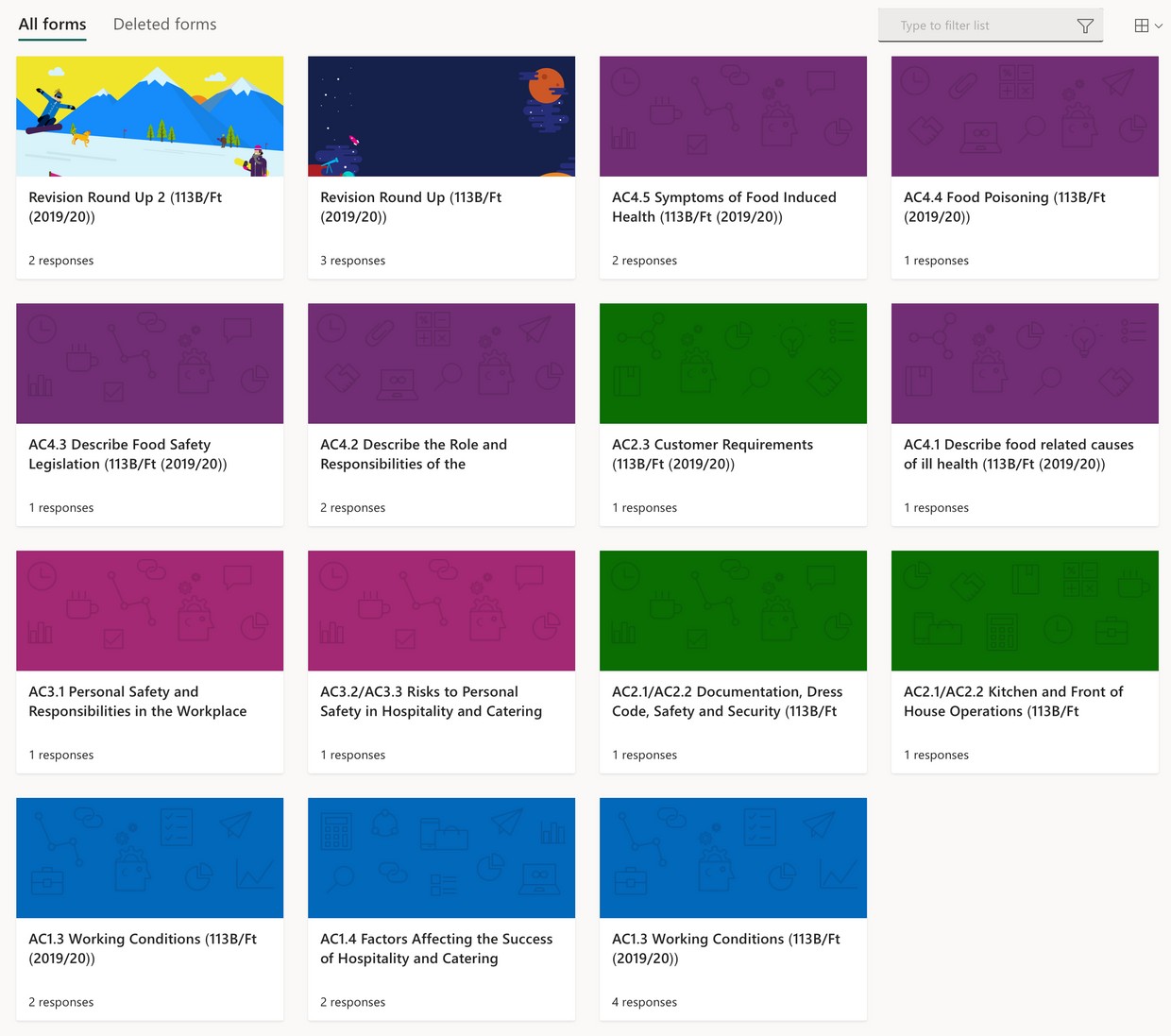 Microsoft Office Revision Forms
