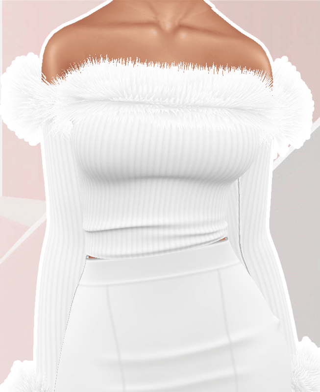 MESH - Off Shoulder Fur Top
